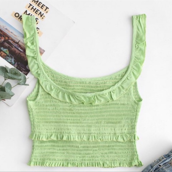 Zaful | Tops | Nwt Zaful Smocked Off Shoulder Crop Tank | Poshmark